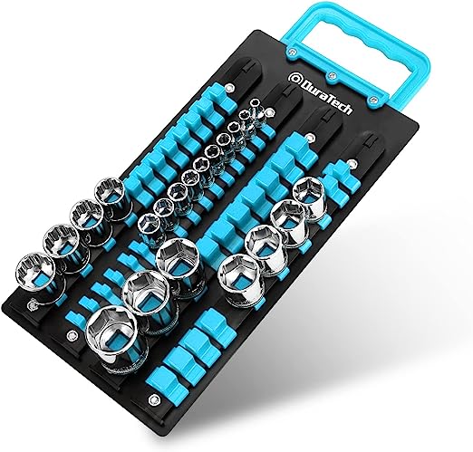 DURATECH 48-pieces Portable socket organizer tray blue - Stafford Welding