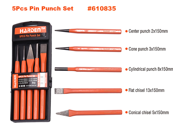HARDEN 5PC PUNCH AND CHISEL SET - Stafford Welding